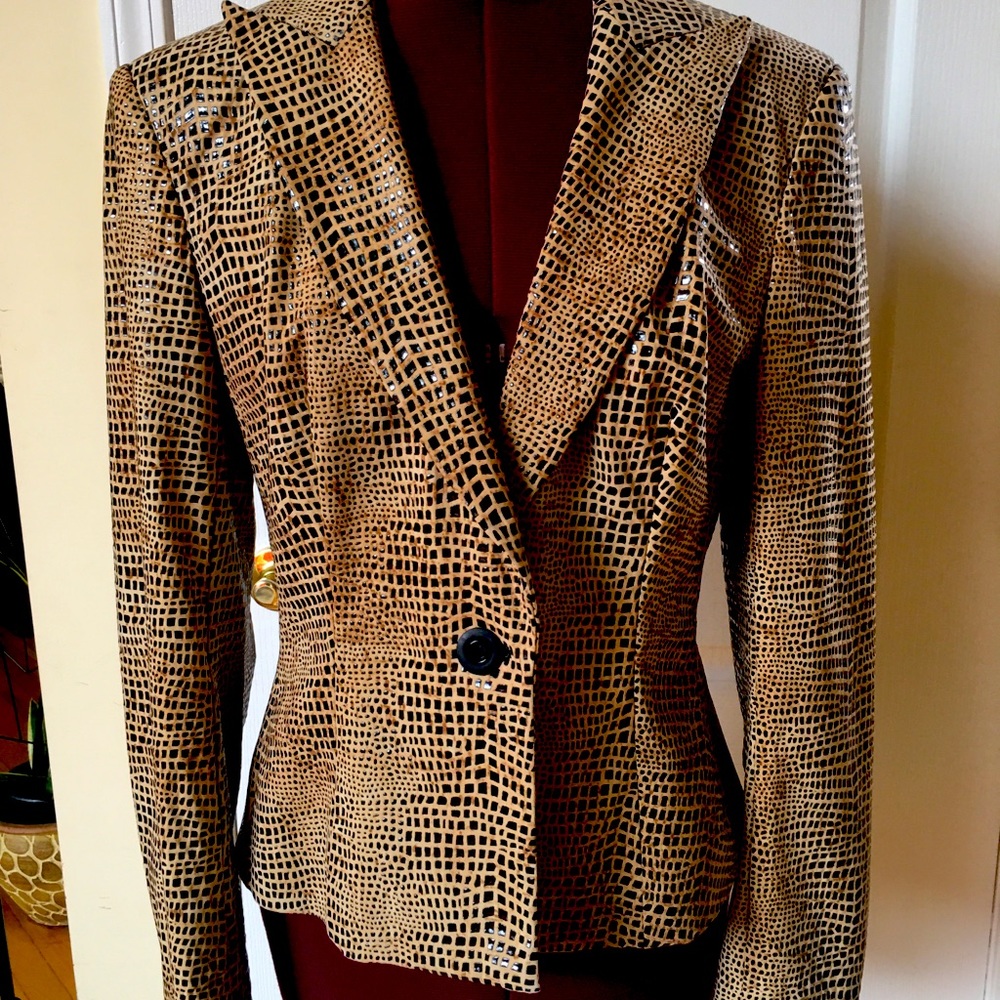 Vintage 1980’s Faux Leather Snake Skin Jacket - Gem